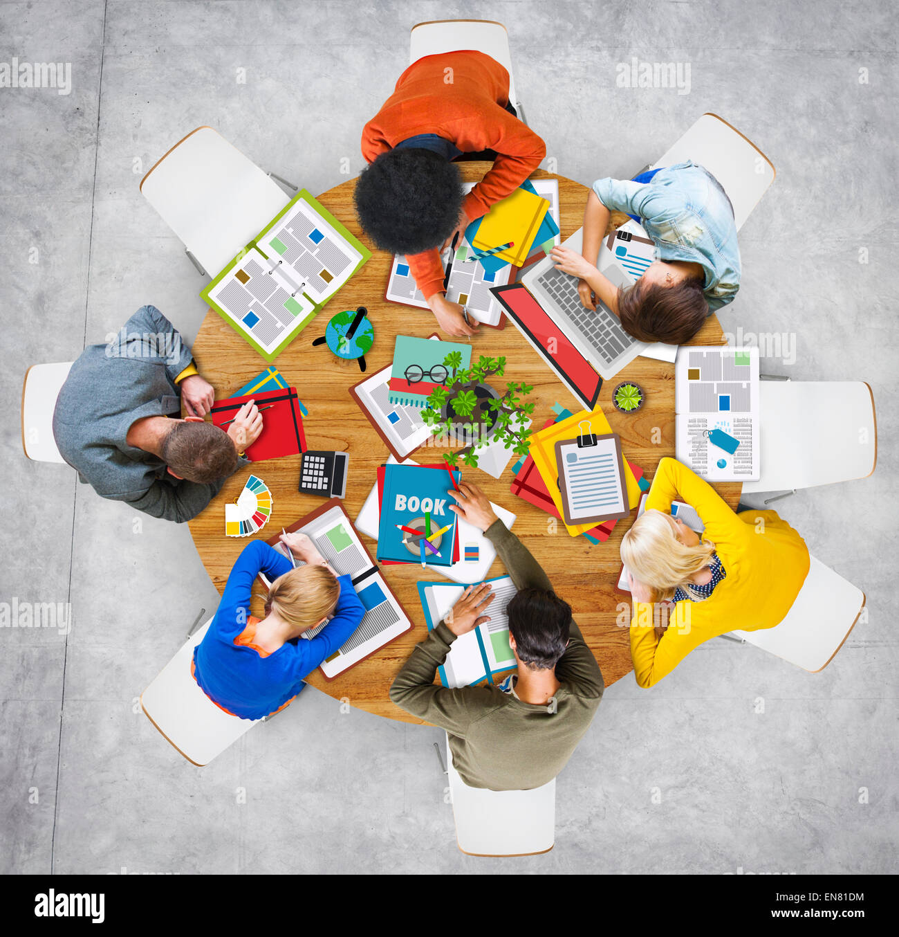 Aerial View of People Sleeping on the Table Stock Photo - Alamy