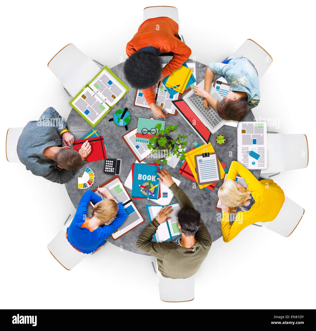 Aerial View of People Sleeping on the Table Stock Photo - Alamy