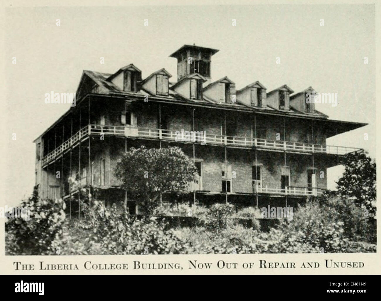 This 1922 image by Jones depicts the Liberia College Building ...