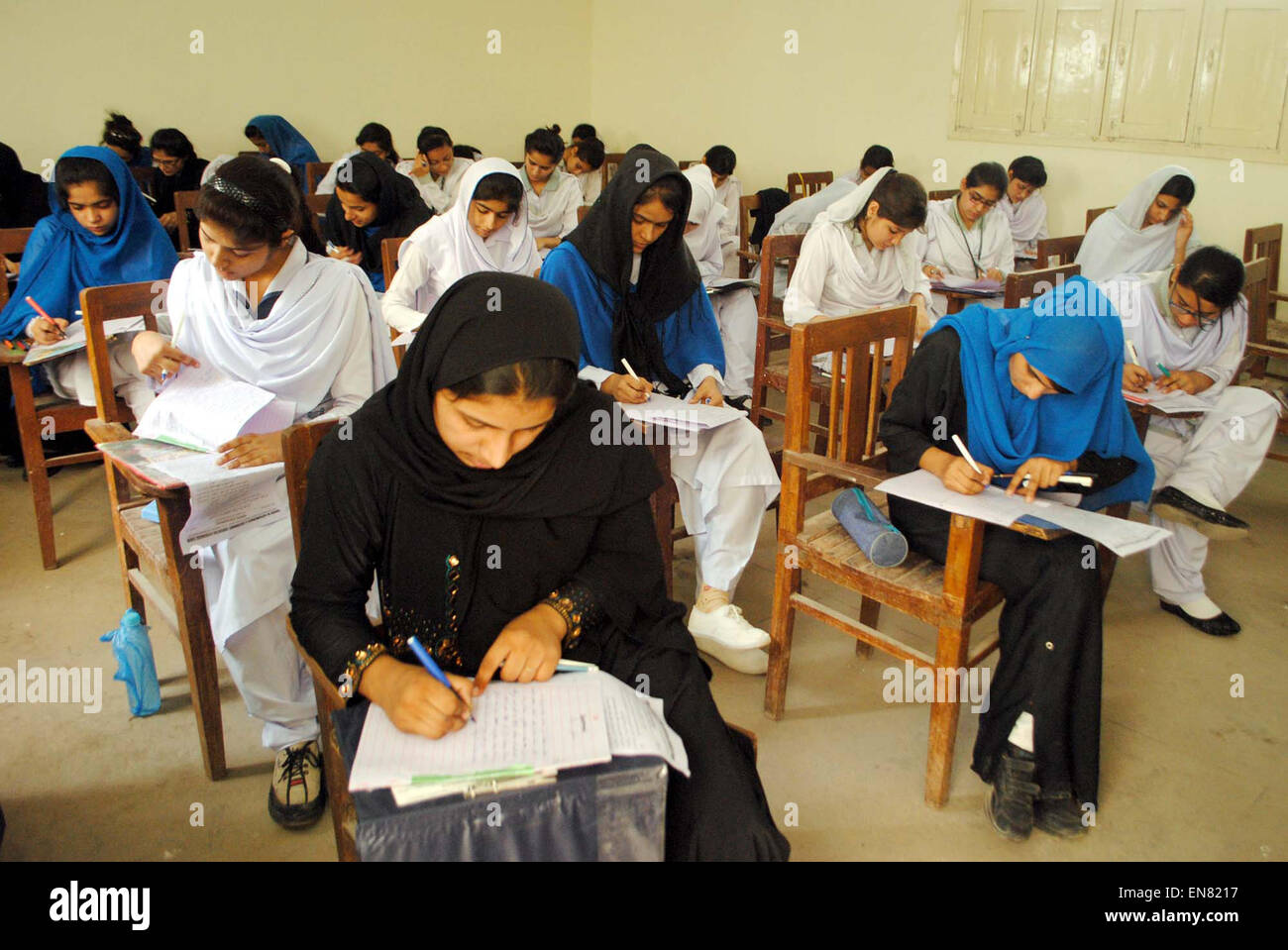 Intermediate students solve examination papers during Annual ...