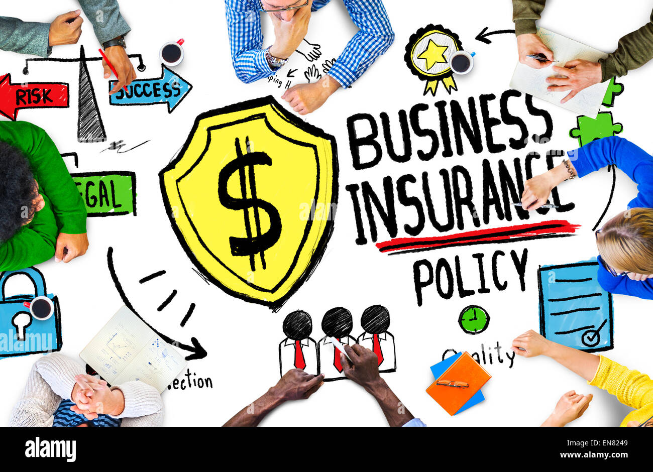 Multiethnic People Meeting Safety Risk Business Insurance Concept Stock ...