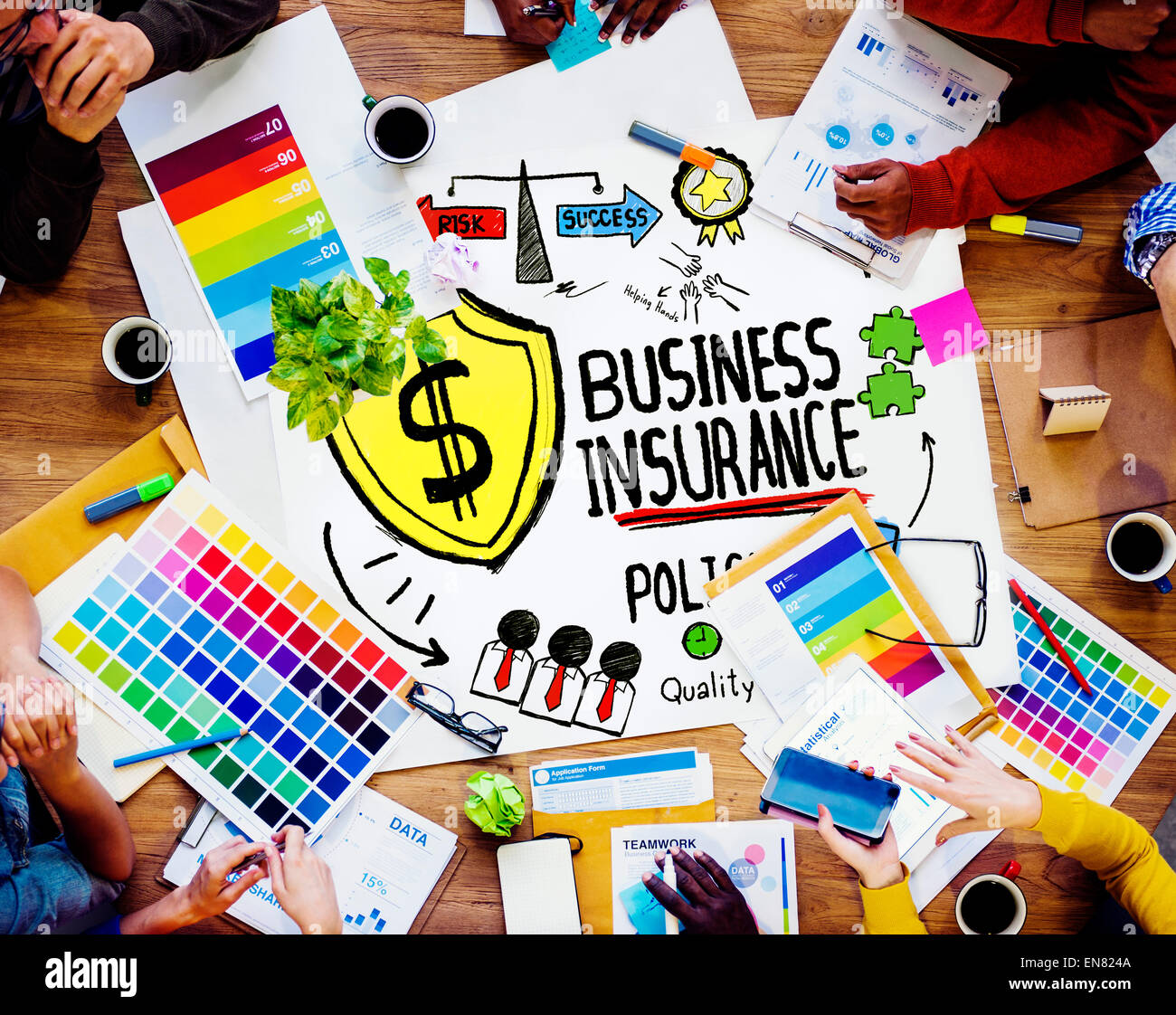 People Discussion Meeting Safety Risk Business Insurance Concept Stock ...