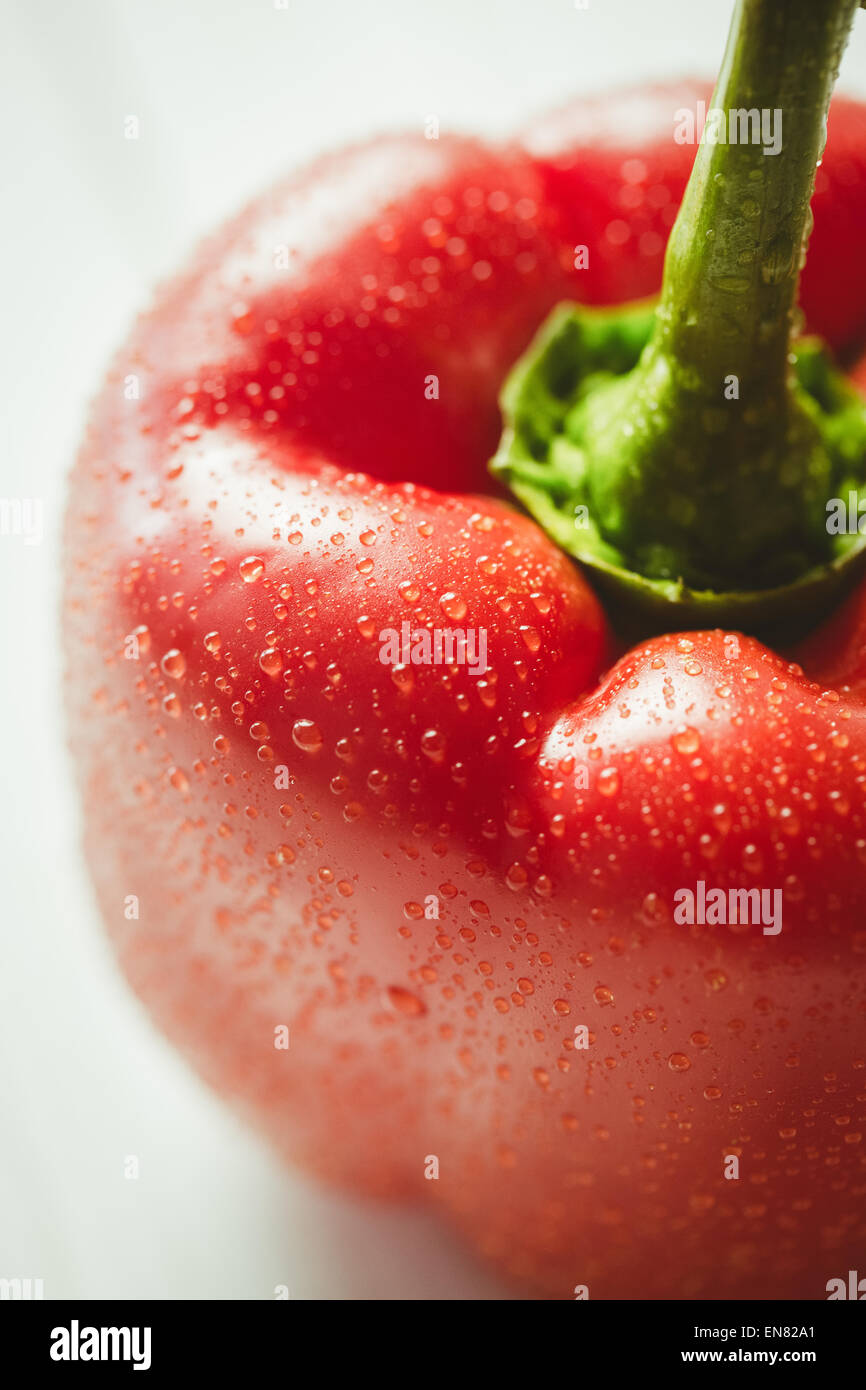 Red pepper with water drops Stock Photo - Alamy