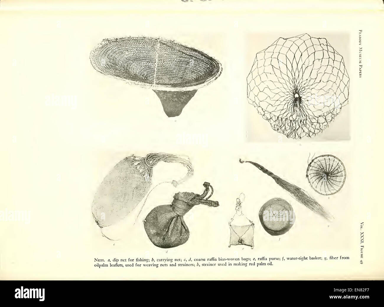 This 1947 illustration by Schwab depicts a traditional fishing net ...
