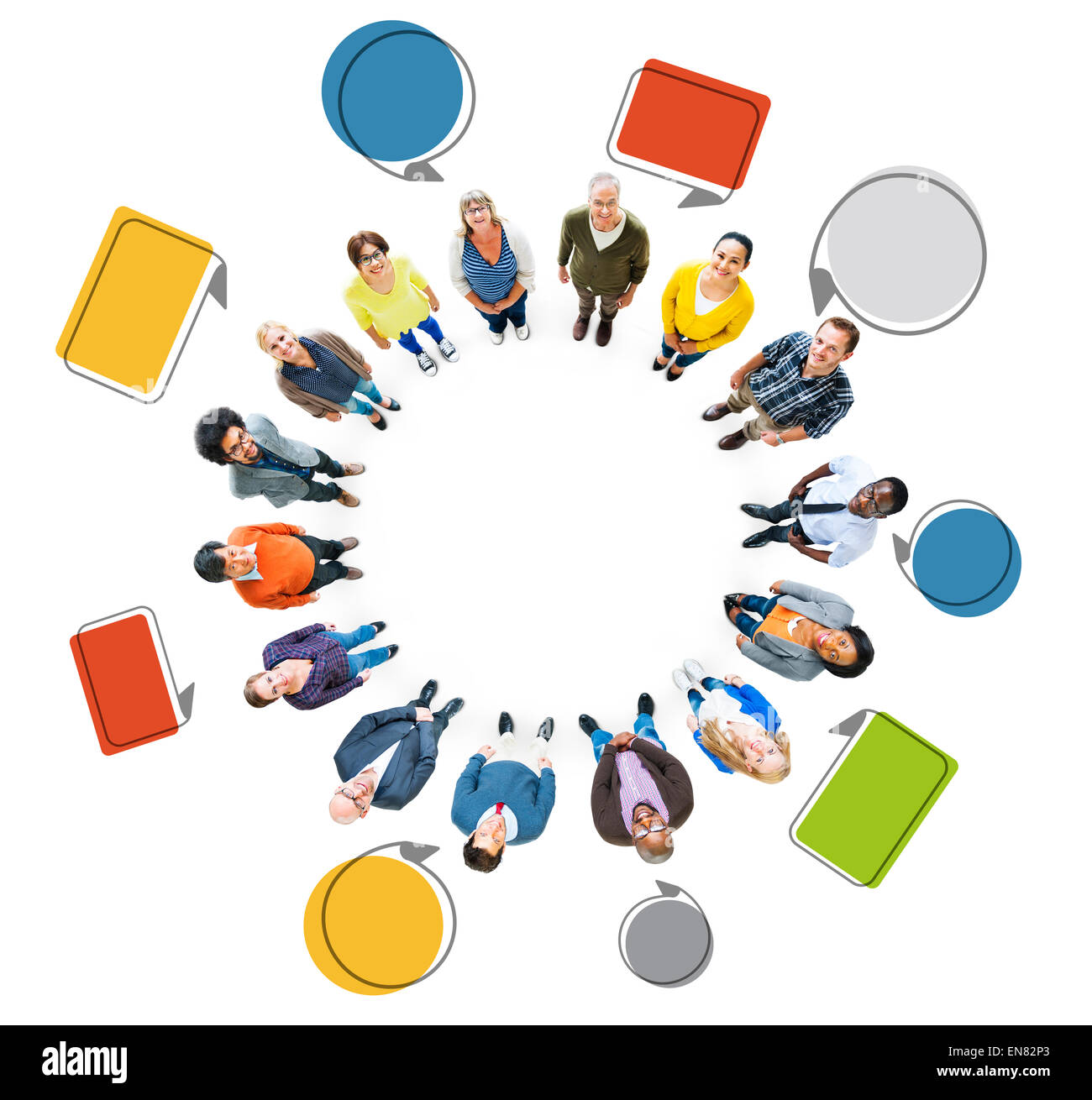 Group of Multi-Ethnic People Looking Up Stock Photo - Alamy