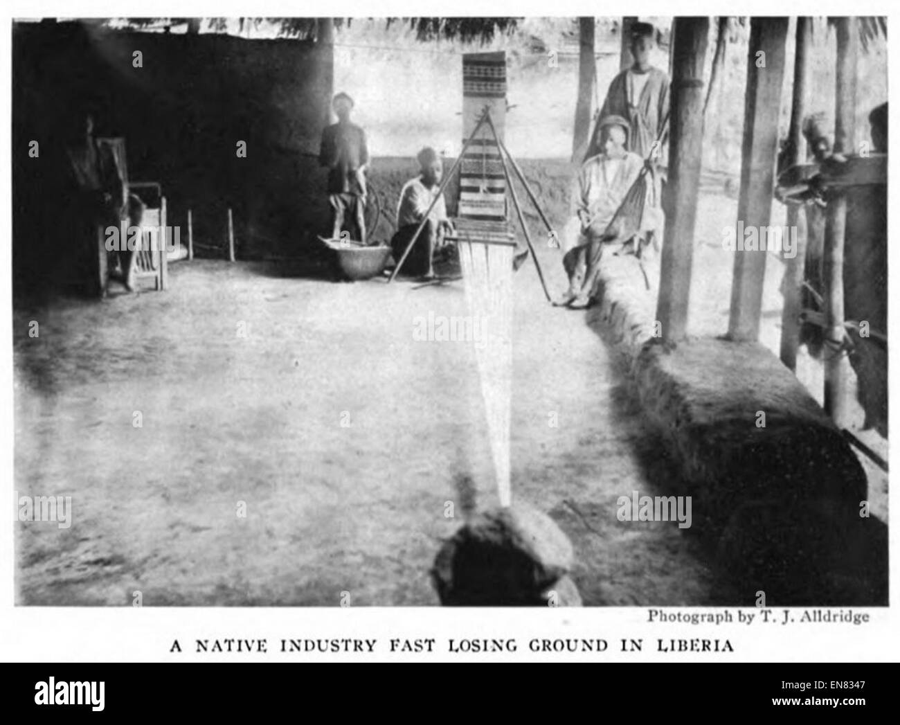 This 1922 image illustrates a native industry in Liberia, which was ...