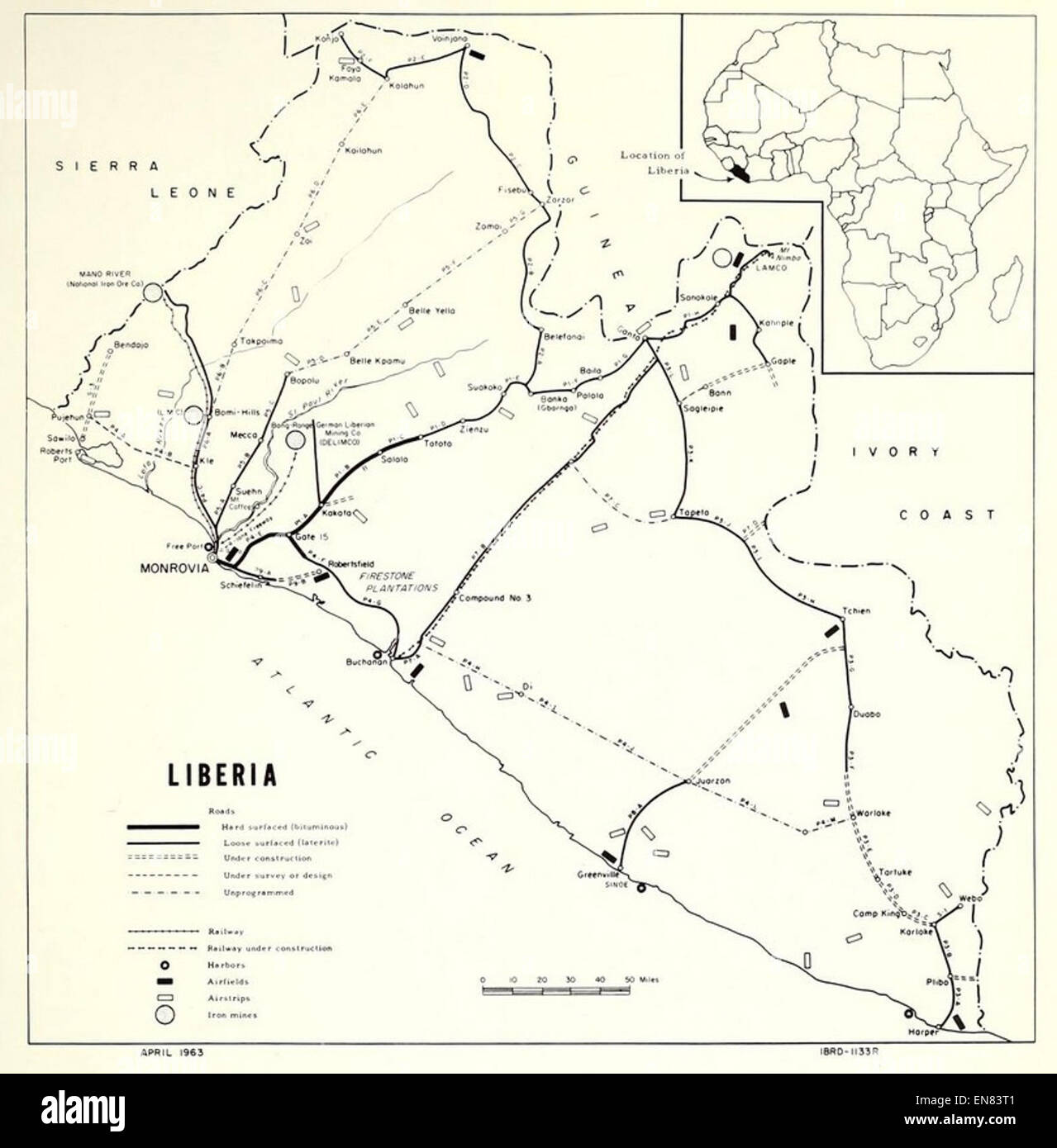 1965 africa map hi-res stock photography and images - Alamy