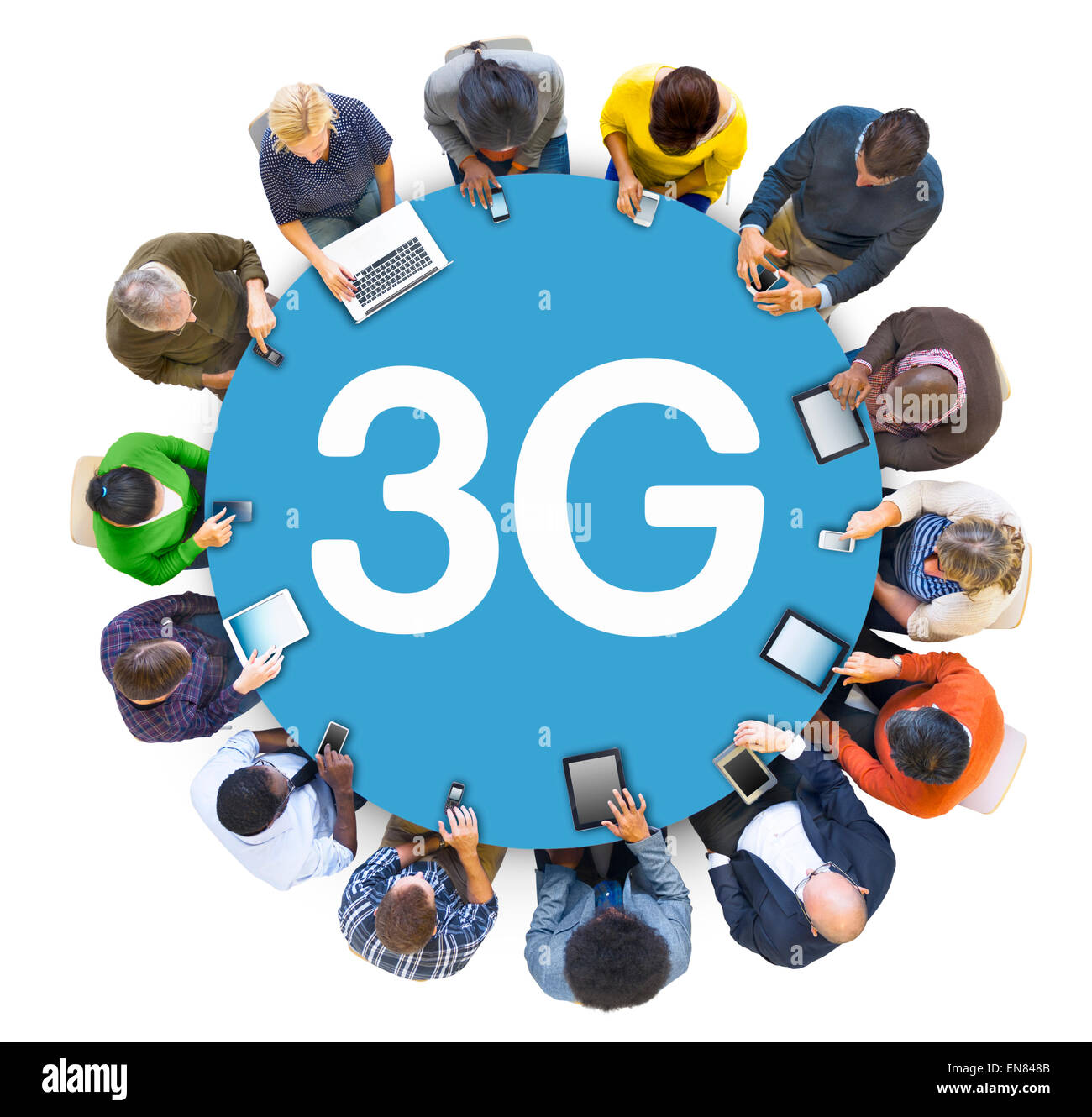 Group of People and 3G Concept Stock Photo - Alamy