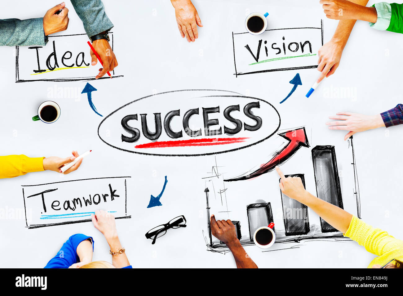 Brainstorming way success group hi-res stock photography and images - Alamy