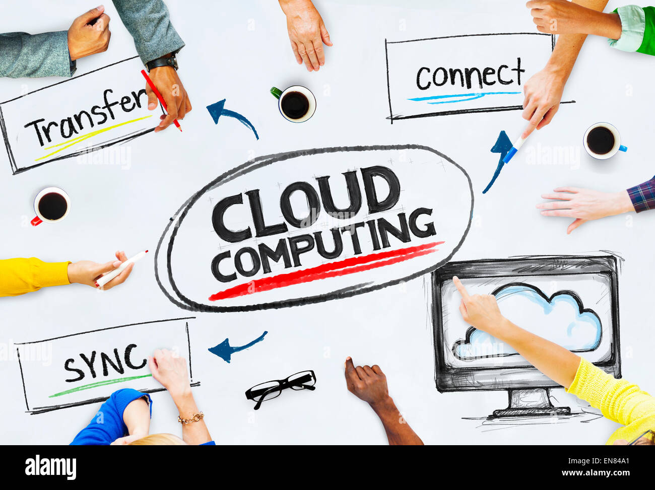Multi-Ethnic Hands Pointing Cloud Computing Stock Photo - Alamy Multi-Ethnic Hands Pointing Cloud Computing Stock Photo - Alamy