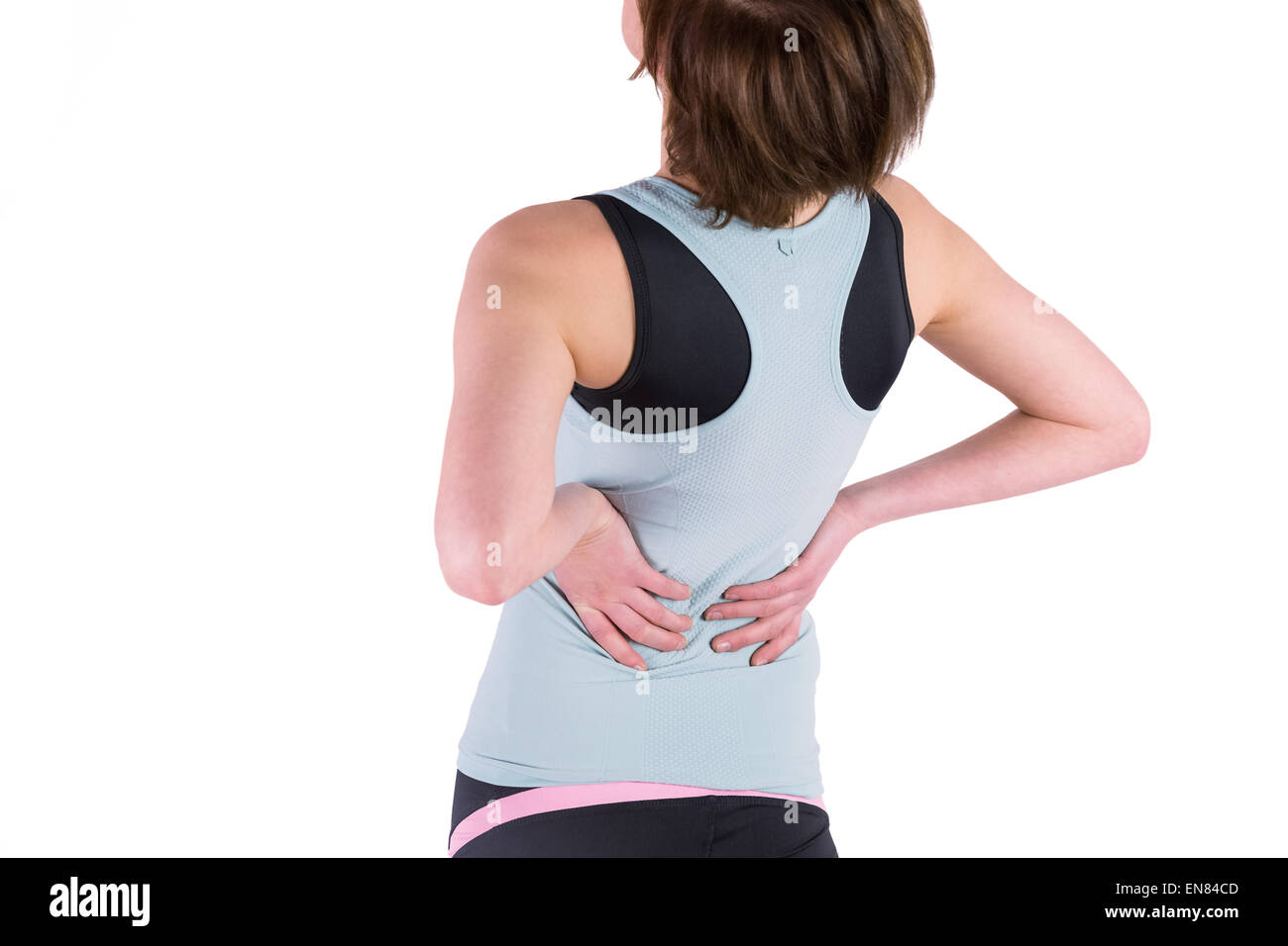 Woman with back injury Stock Photo - Alamy