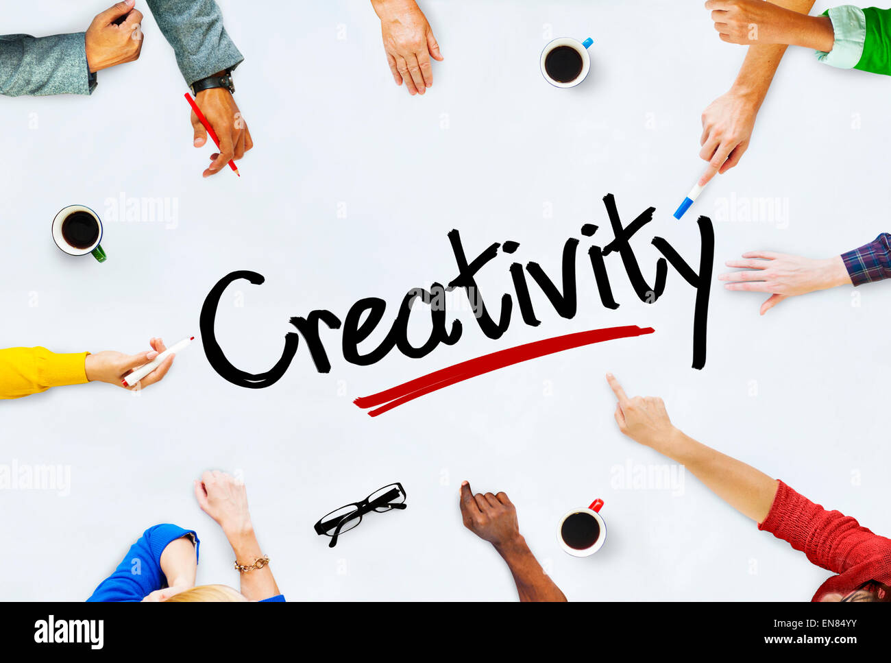 Multi-Ethnic Group of People and Creativity Concepts Stock Photo - Alamy