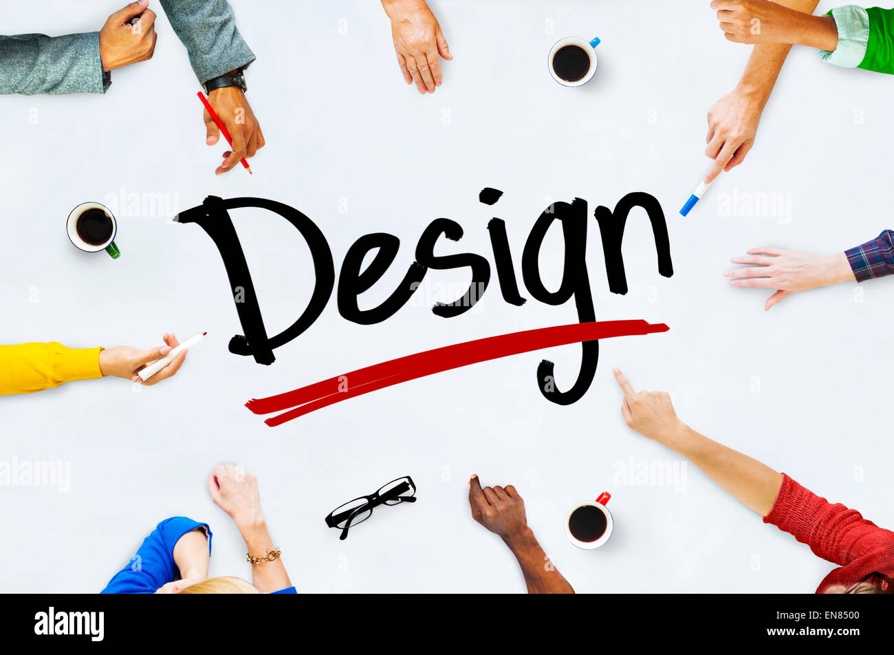 Multi-Ethnic Group of People and Design Concepts Stock Photo - Alamy