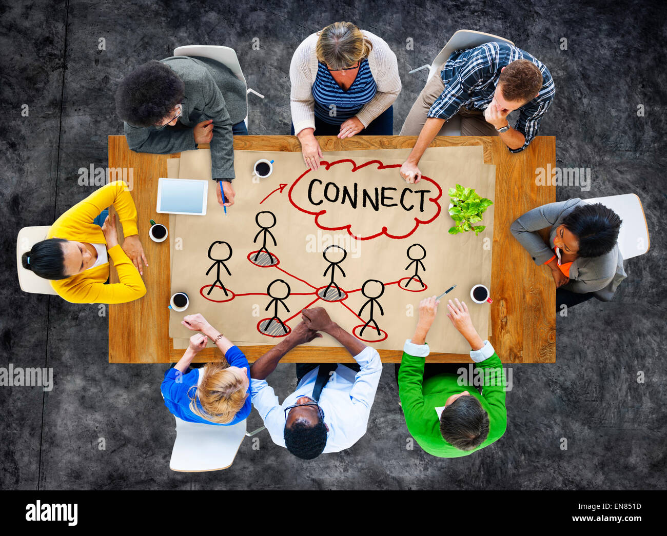 People in a Meeting and Connection Concept Stock Photo - Alamy