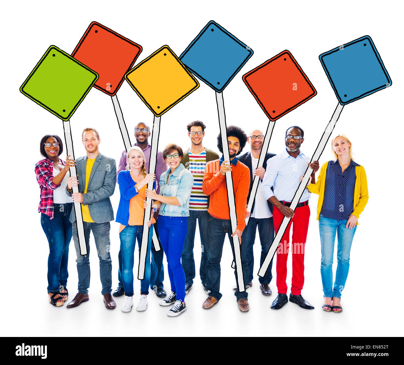 Empty blue road signs Cut Out Stock Images & Pictures - Alamy