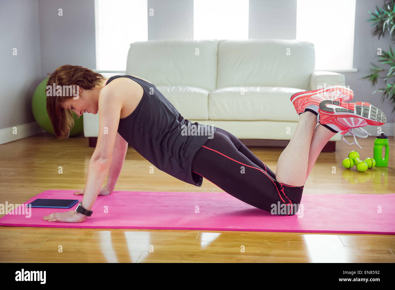 Woman doing press up hi-res stock photography and images - Alamy