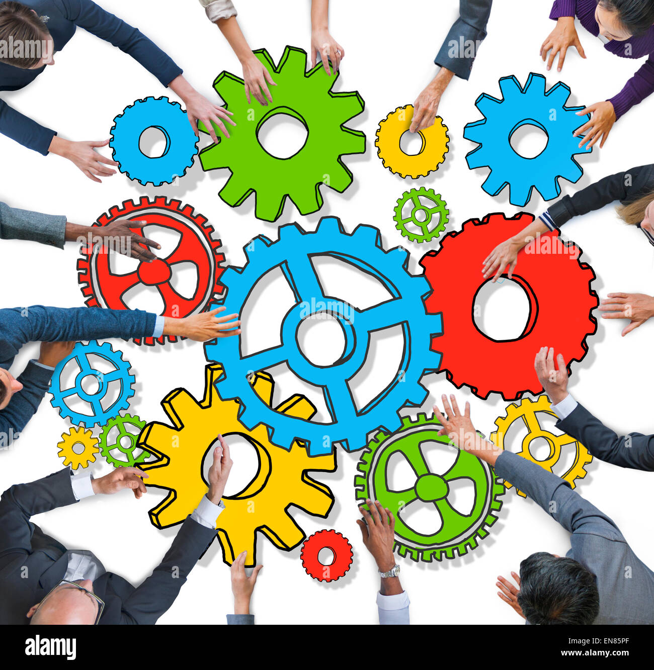 Men business cooperation gears team hi-res stock photography and images ...