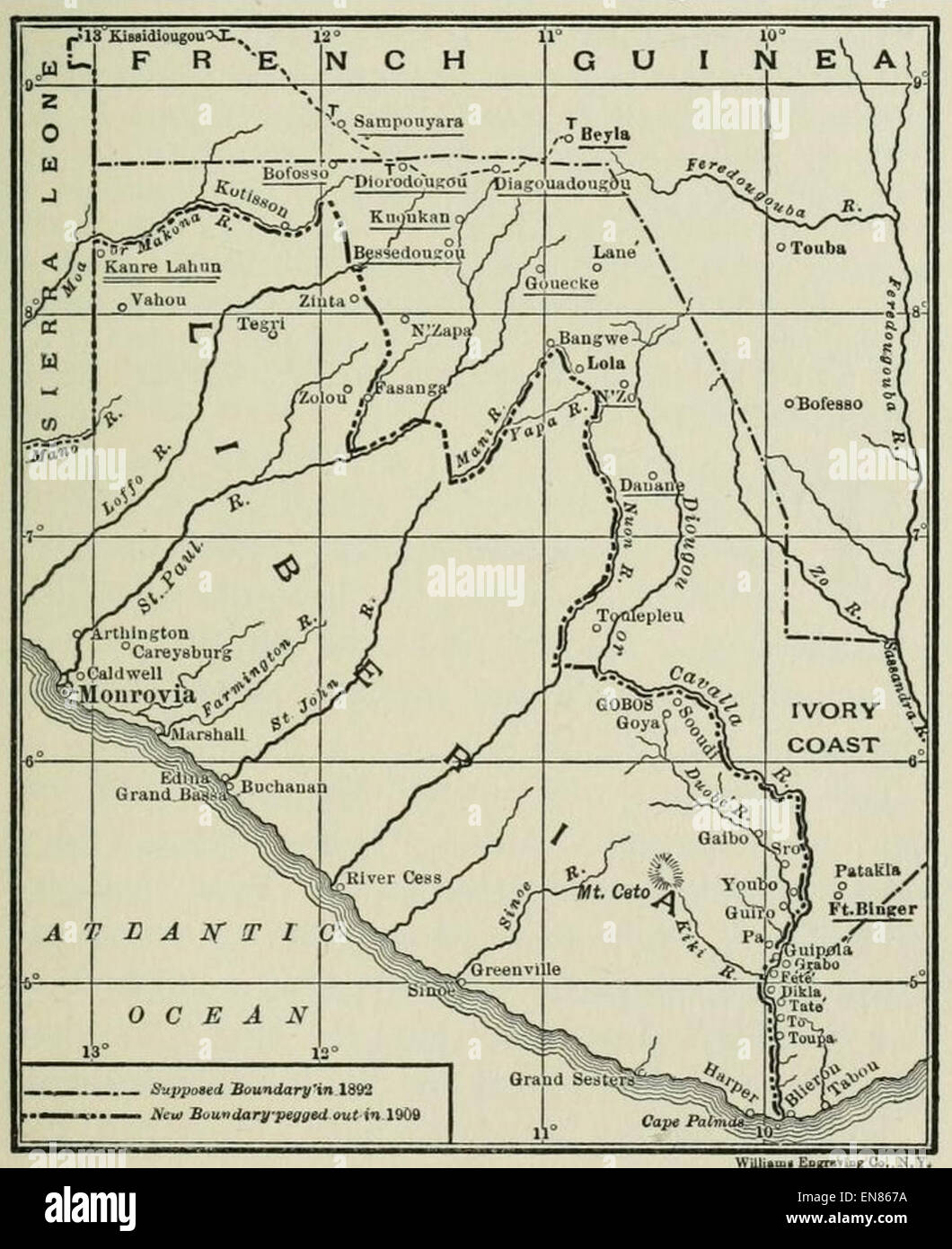 Old map liberia hi-res stock photography and images - Alamy