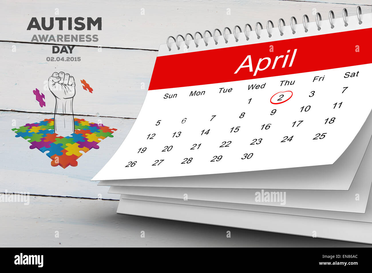 Composite image of autism awareness day Stock Photo - Alamy