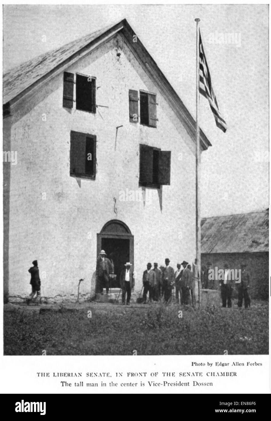 A 1910 photograph showing the Liberian Senate, capturing the political ...