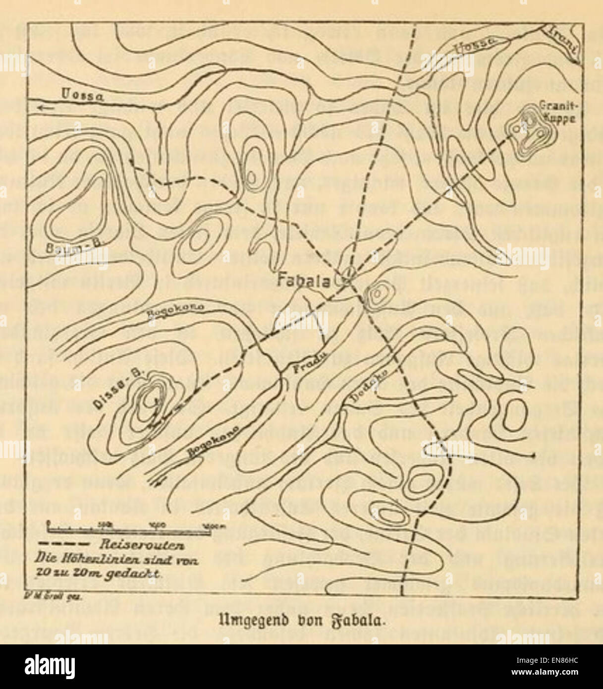 Frobenius’ 1911 illustration depicts the surroundings of Fabala ...