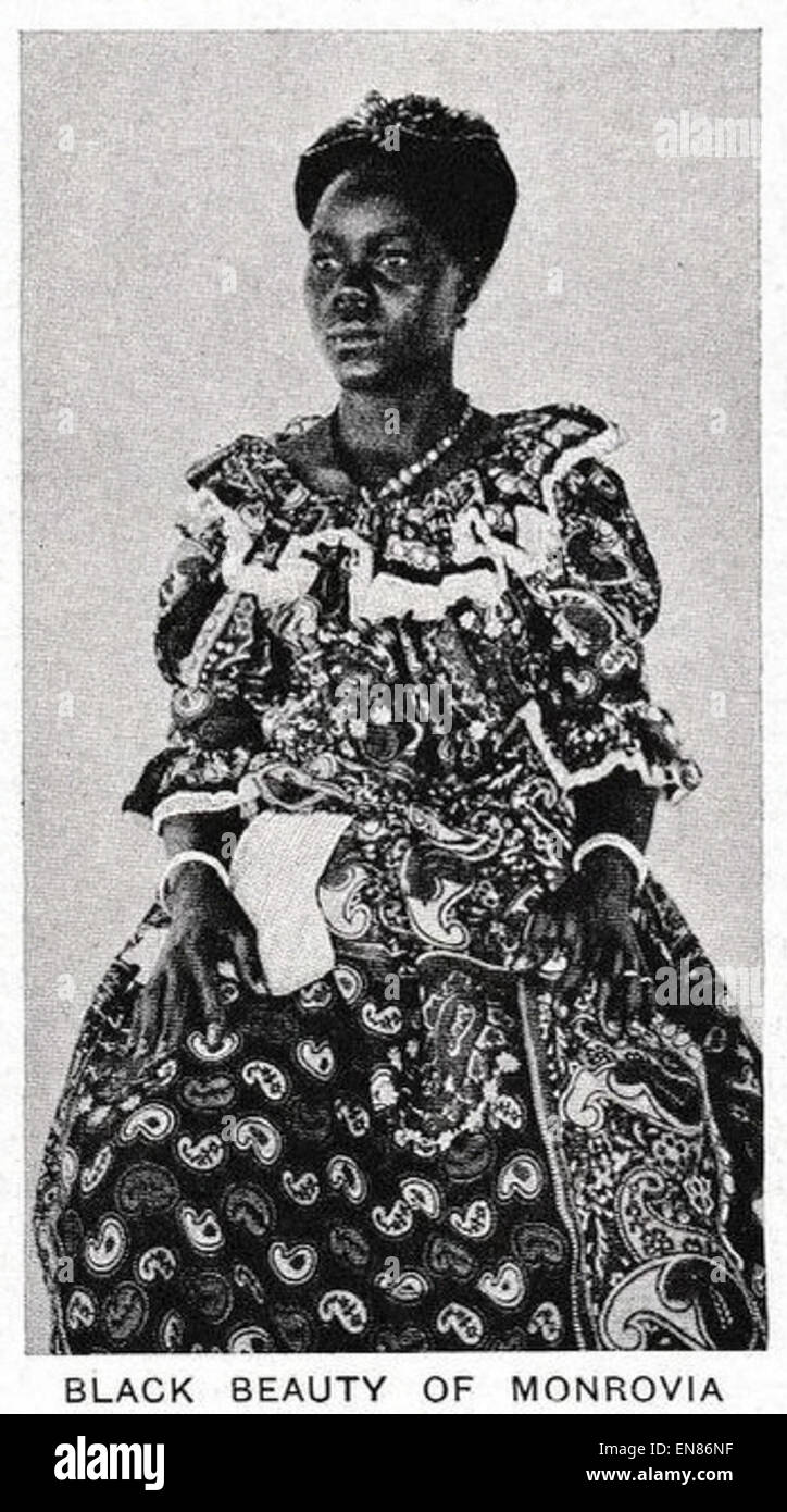A 1920 illustration titled 'Black Beauty of Monrovia' by Fyfe ...