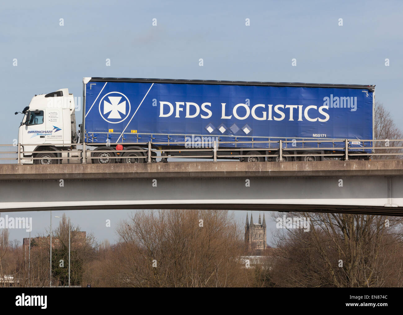 DFDS Logistics truck travelling through the Midlands in the UK Stock ...