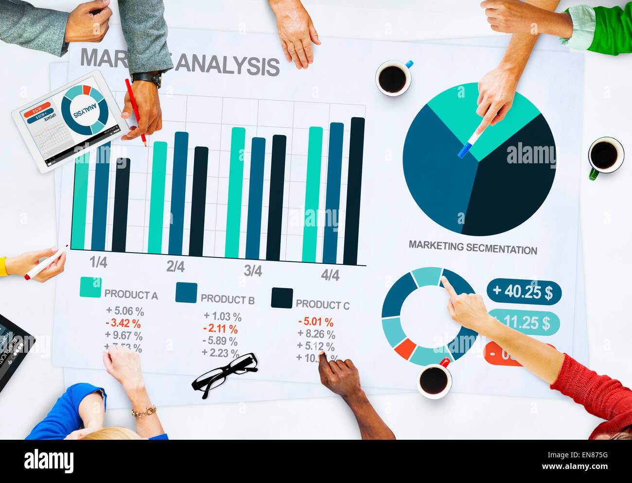 Digital data analysis concept hands hi-res stock photography and images ...