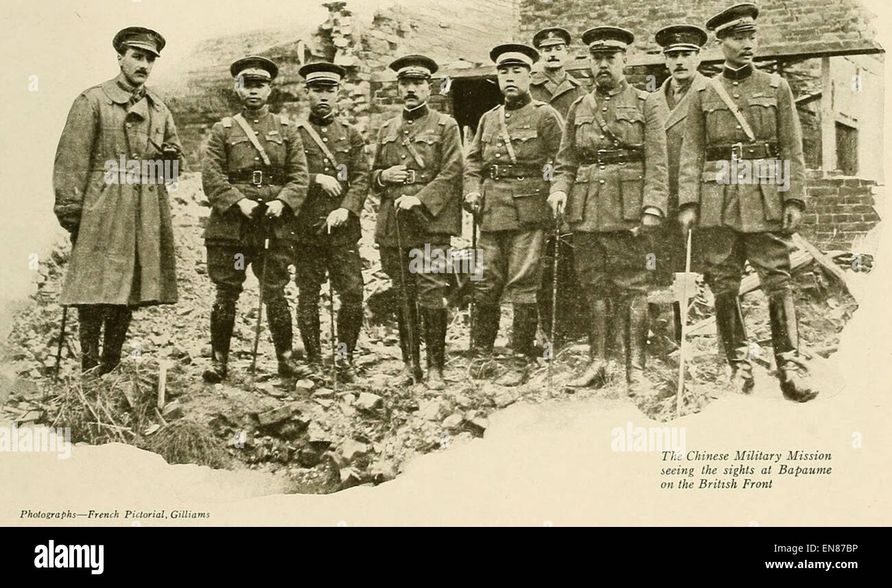 A 1919 photograph showing members of the Chinese Military Mission ...