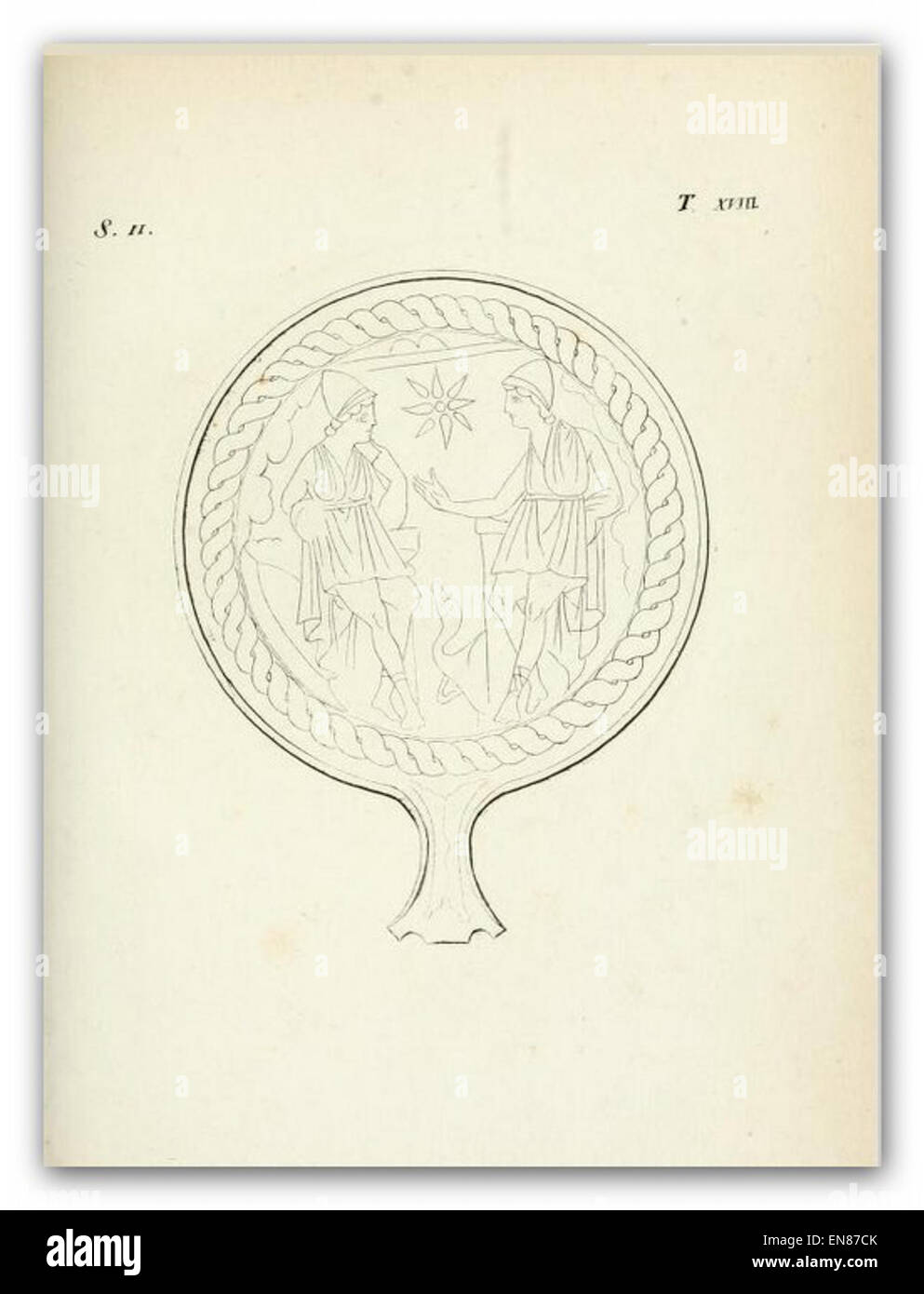 An 1821 illustration by Inghirami, depicting Etruscan bronze works. The ...
