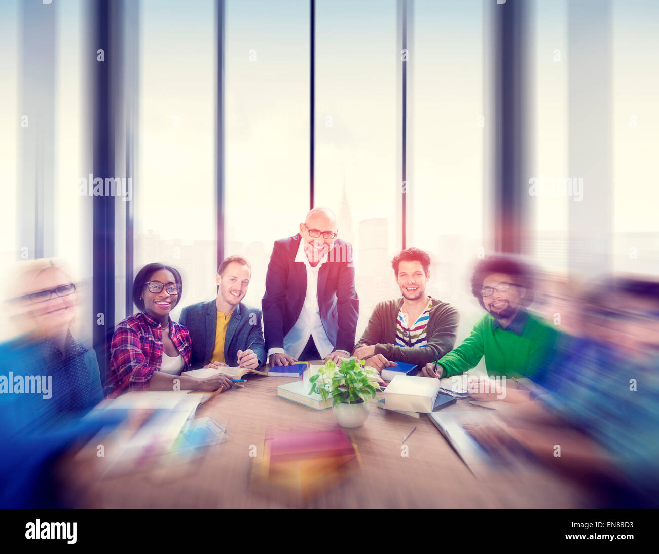 Business People Meeting Seminar Sharing Talking Thinking Concept Stock ...