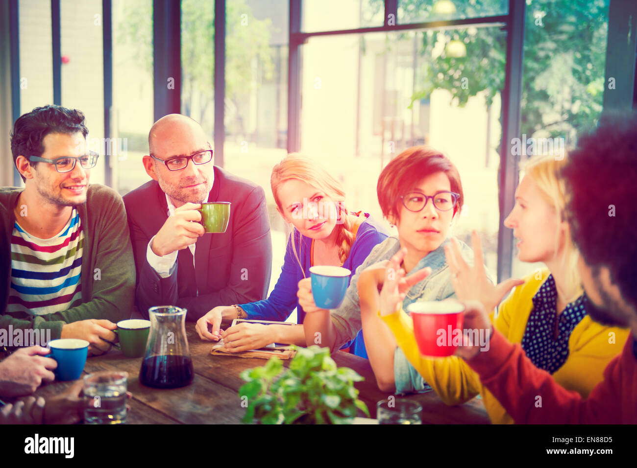 Business People Meeting Seminar Sharing Talking Thinking Concept Stock ...