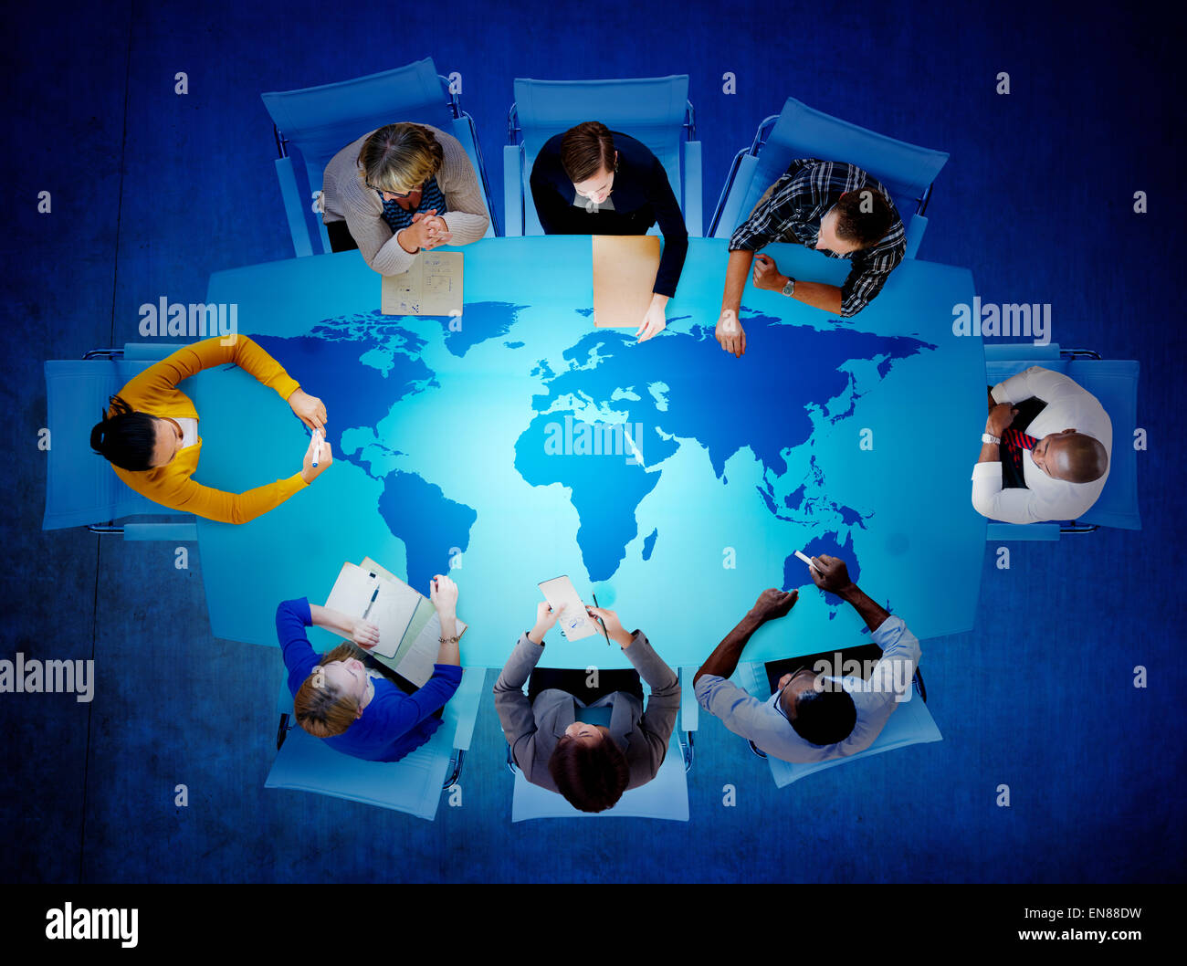 Group of Business People Discussing Global Issues Stock Photo - Alamy