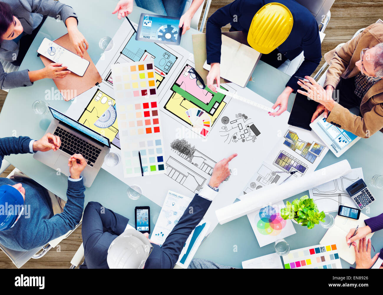 Interior design planning teamwork hi-res stock photography and images ...