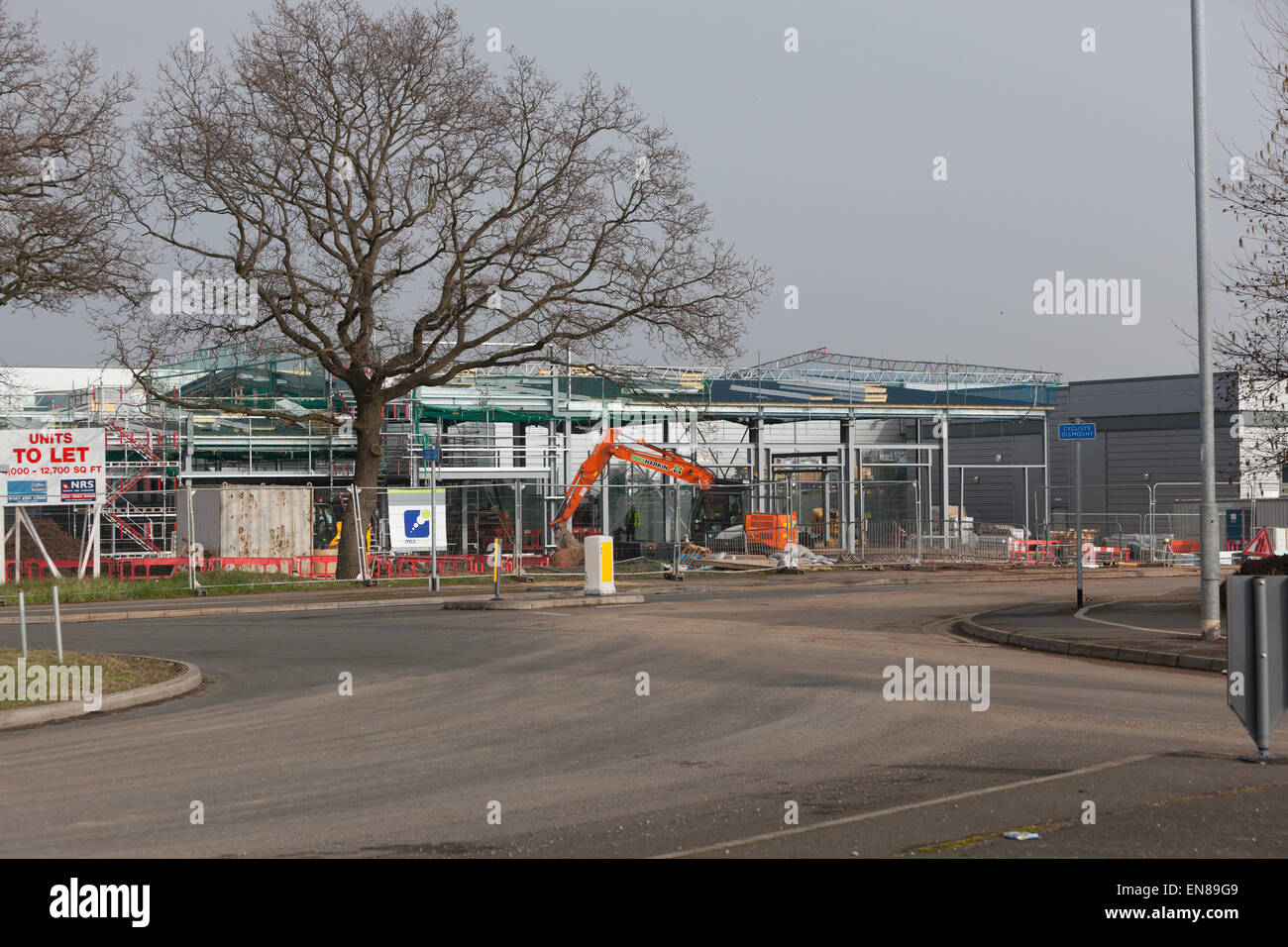 New industrial/retail units under construction in the Midlands UK Stock ...