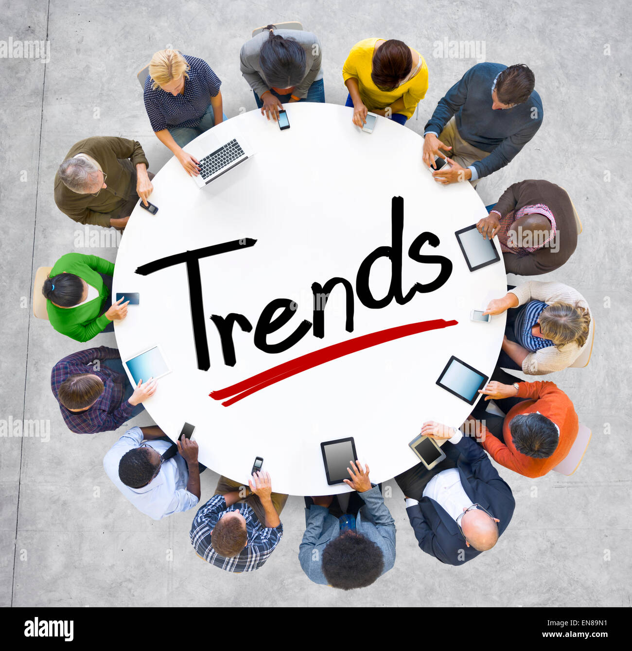 Aerial View of People and Trends Concepts Stock Photo - Alamy