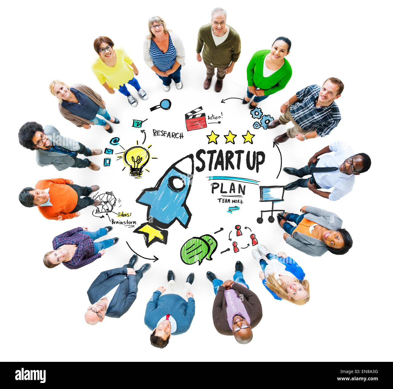 Start Up Business Launch Success People Group Concept Stock Photo - Alamy