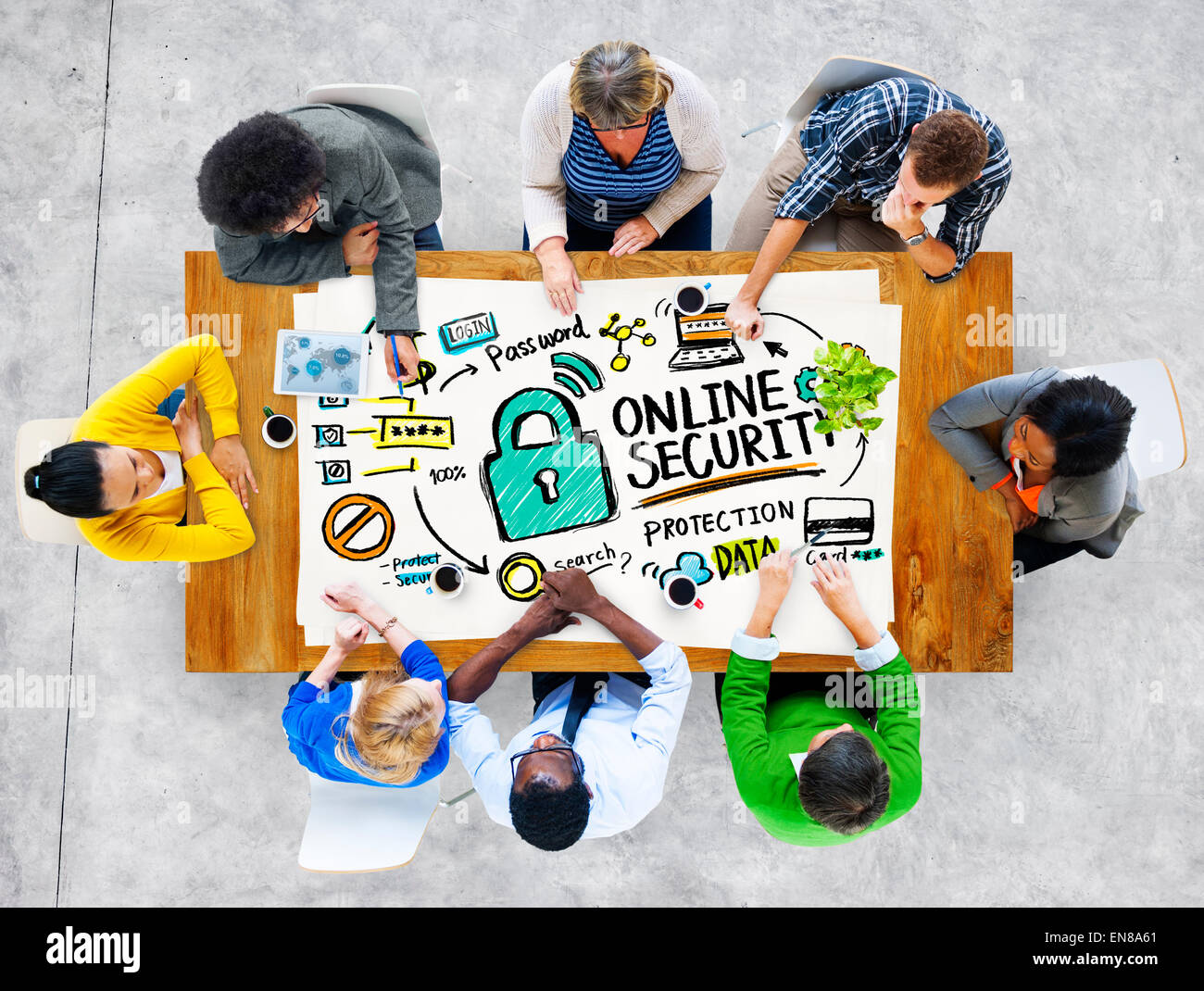 Online Security Protection Internet Safety People Meeting Concept Stock ...