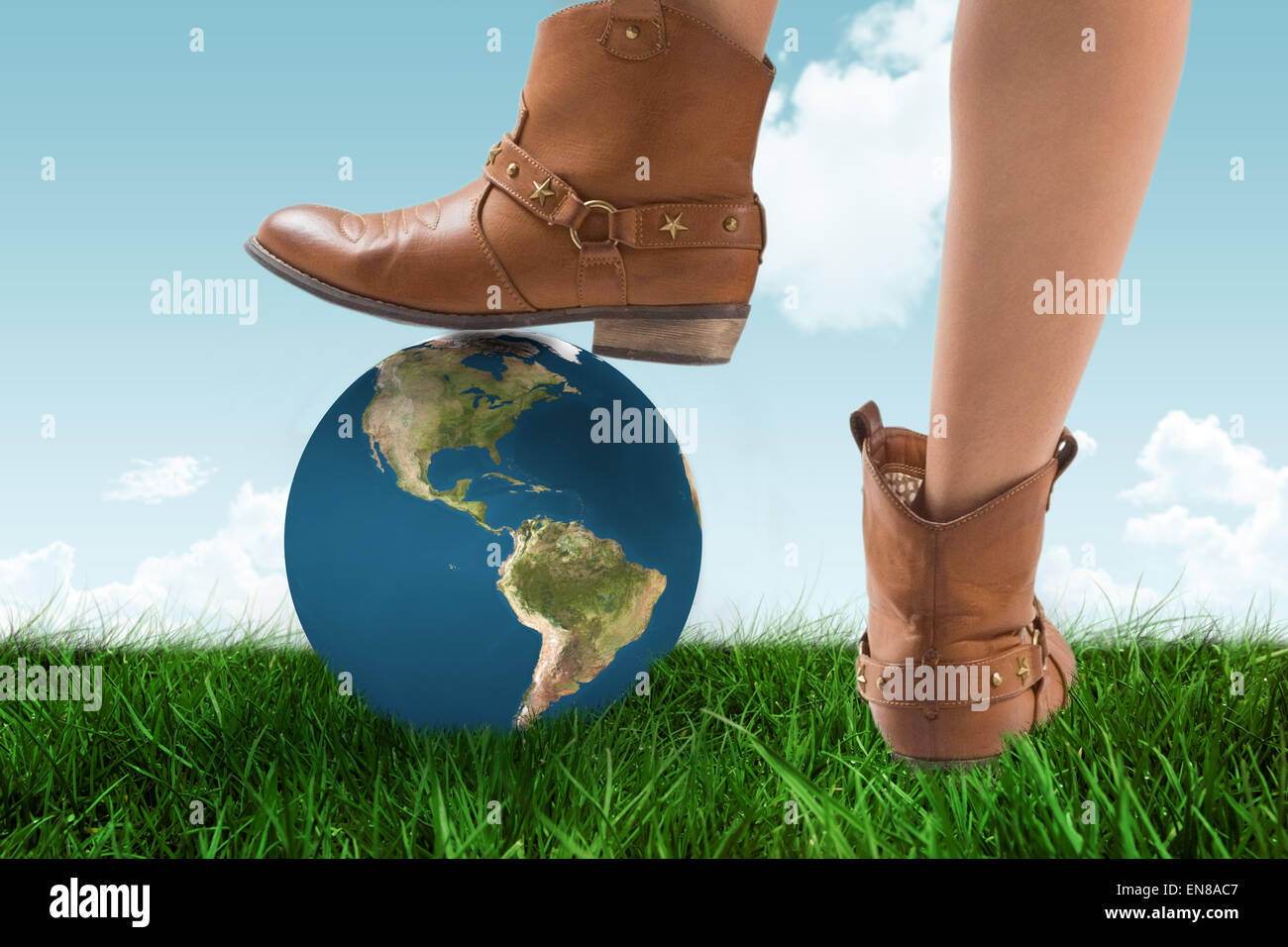 Composite image of cowboy boots dancing Stock Photo - Alamy
