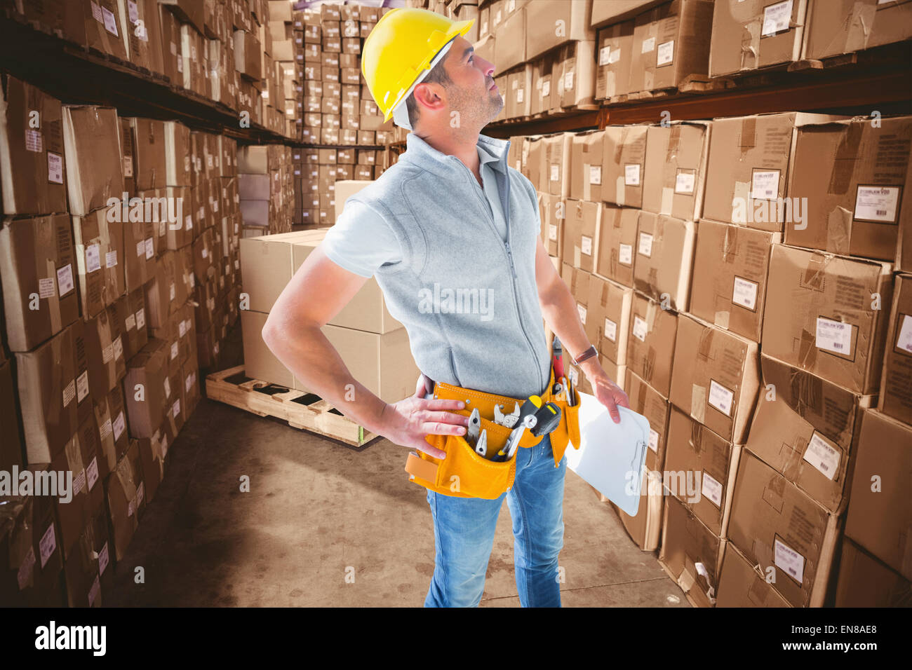 Workman looking up hi-res stock photography and images - Alamy