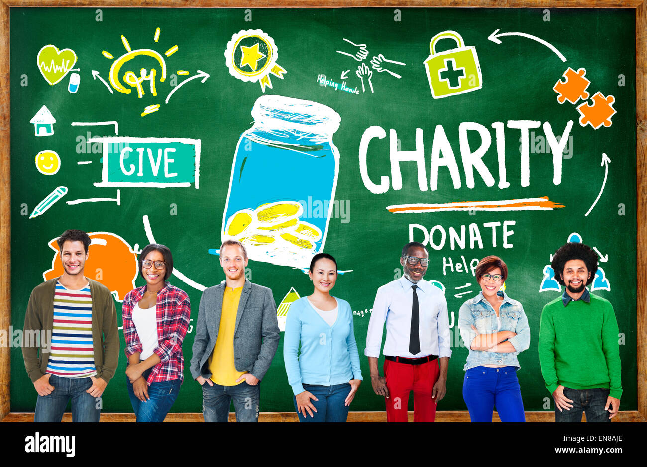 People Team Togetherness Give Help Donate Charity Concept Stock Photo ...