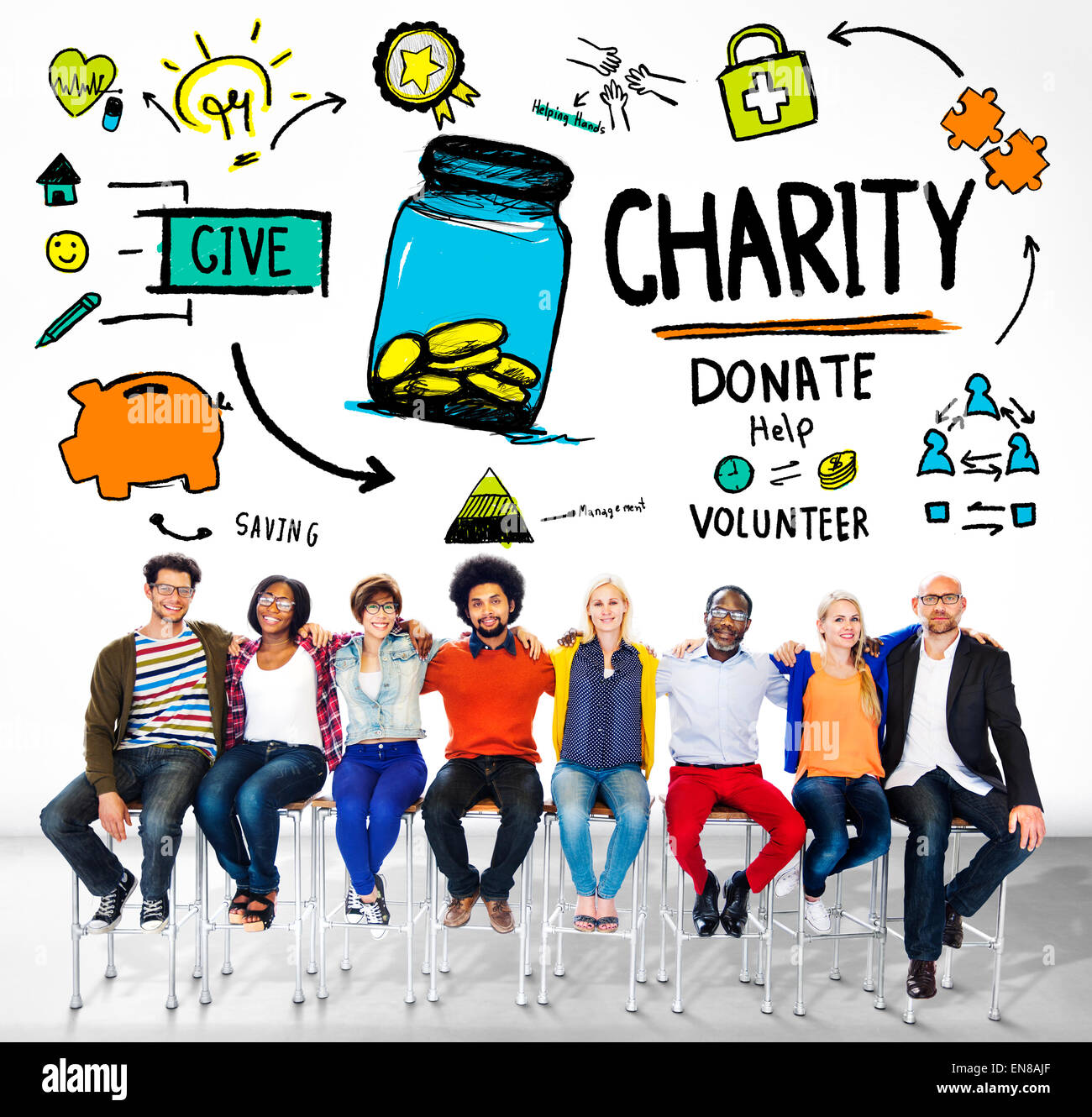 People Team Togetherness Give Help Donate Charity Concept Stock Photo ...