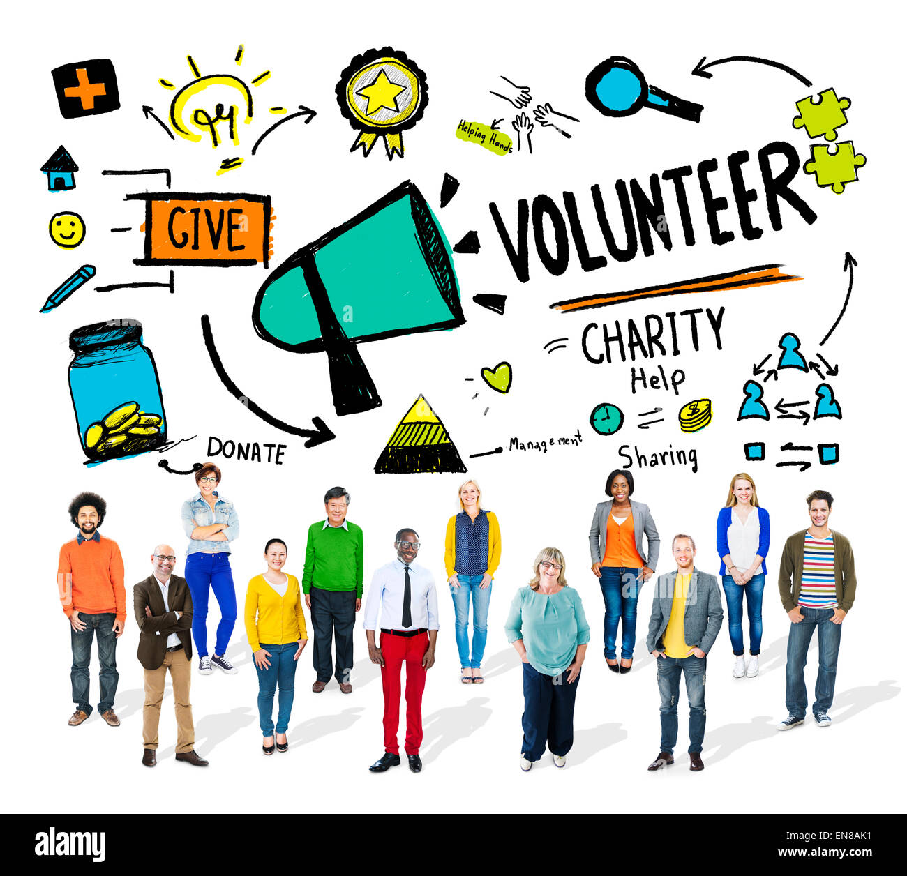 Volunteer Charity and Relief Work Donation Help Concept Stock Photo - Alamy