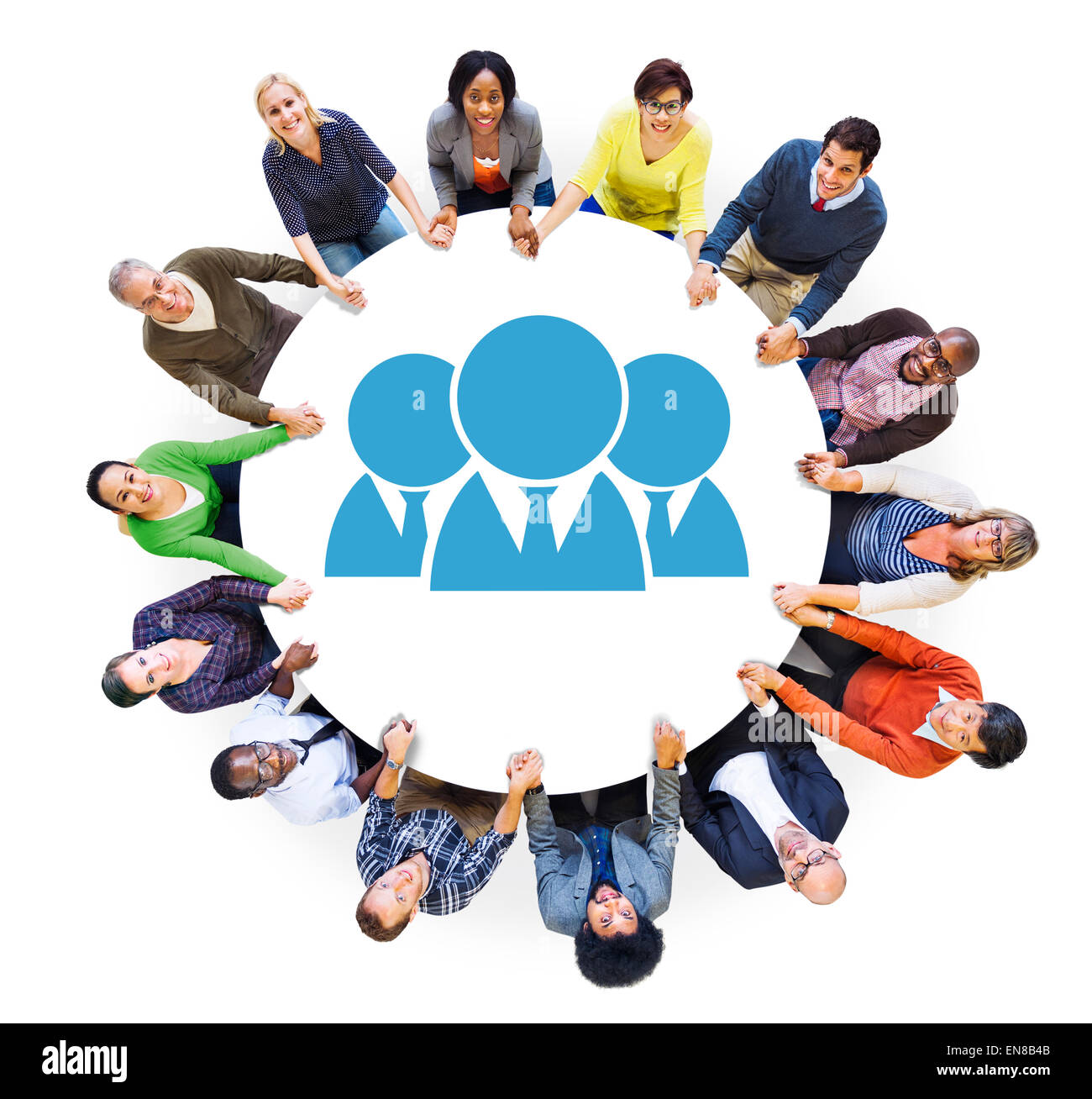 Group of People Holding Hands with Teamwork Concept Stock Photo - Alamy