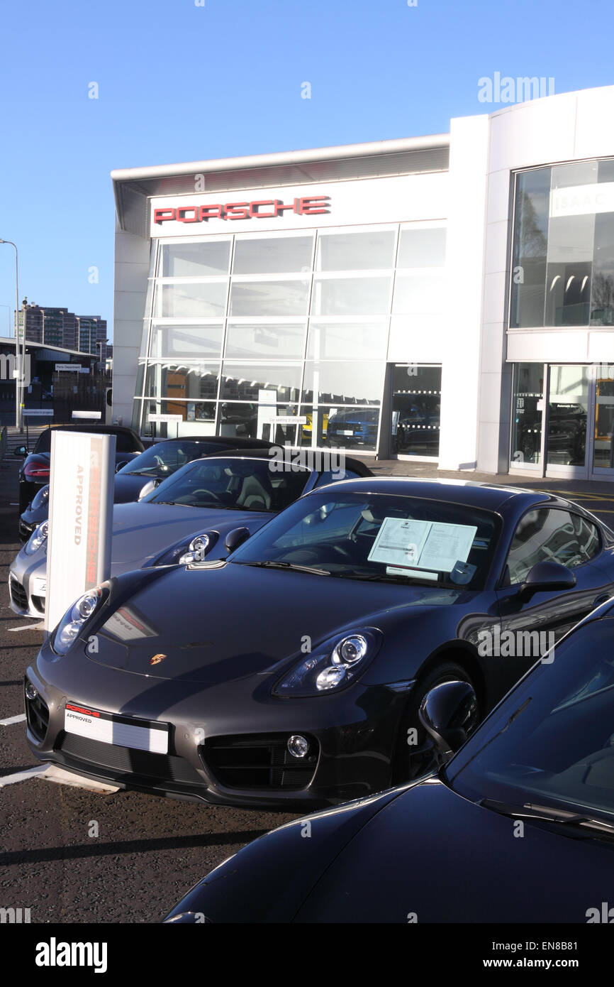 Porsche dealership and forecourt, Belfast Stock Photo - Alamy