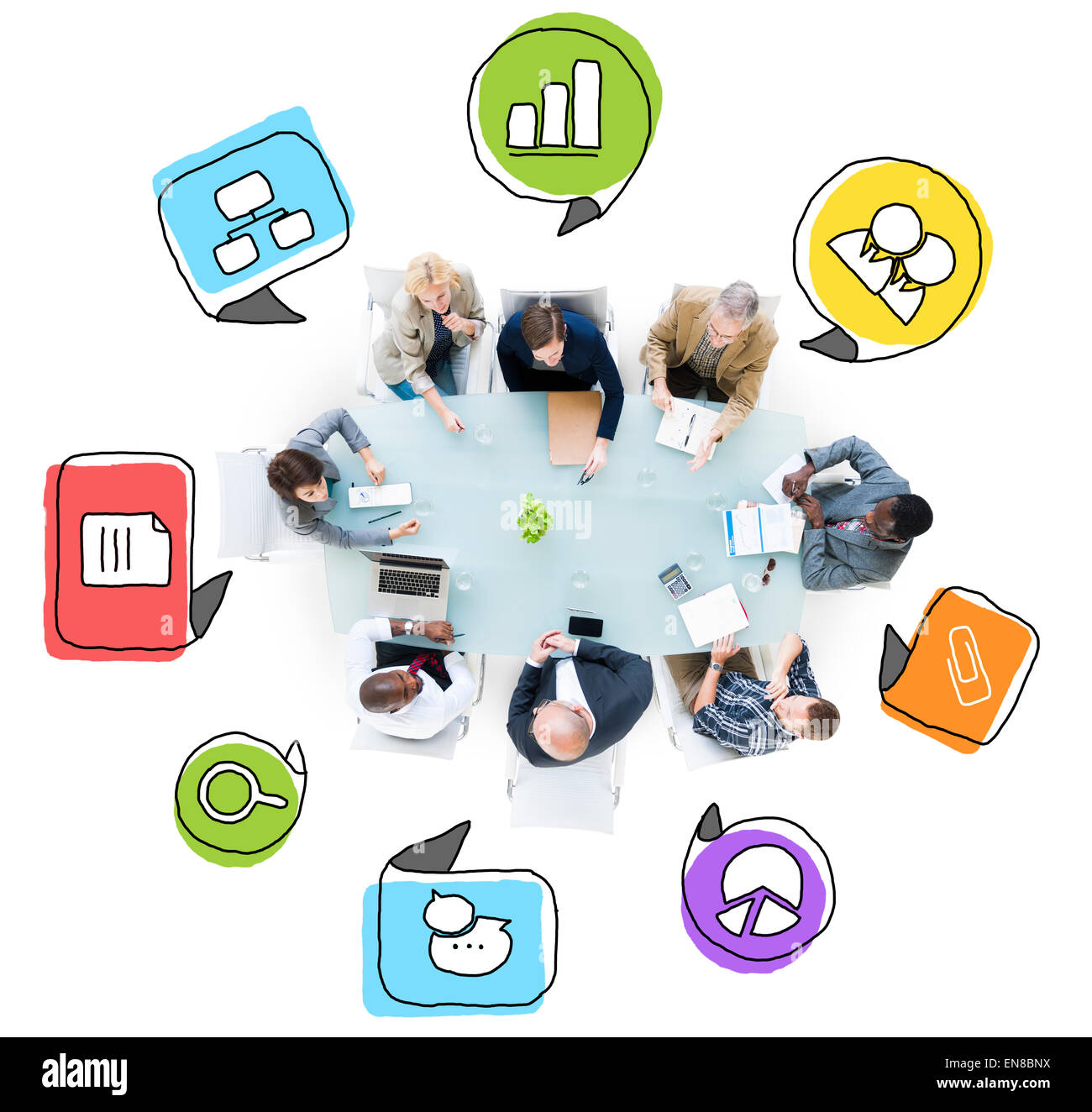 Multi-Ethnic Group Of Business People in Discussion Stock Photo - Alamy