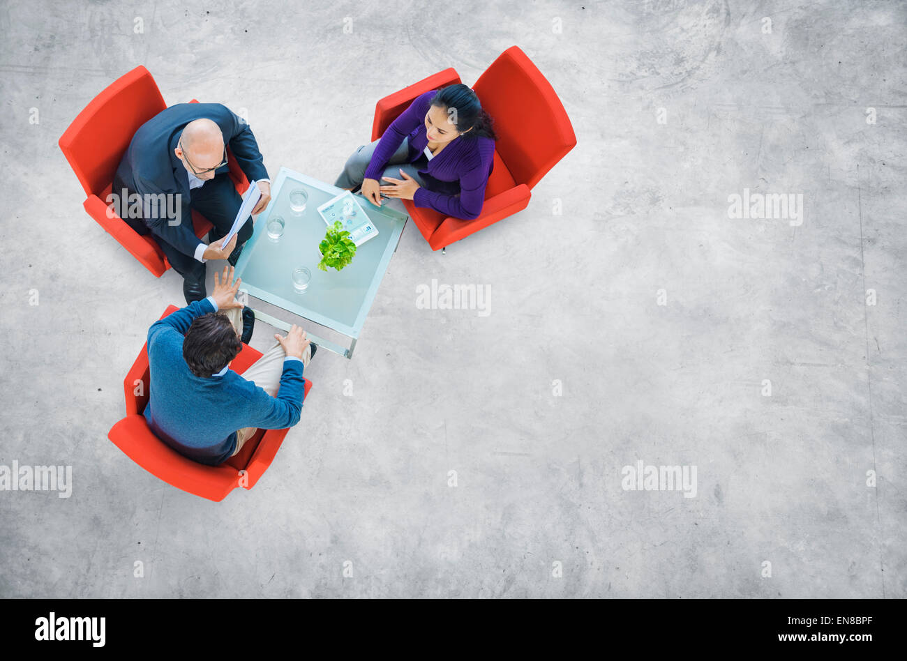Business People Having a Discussion in an Industrial Building Stock ...