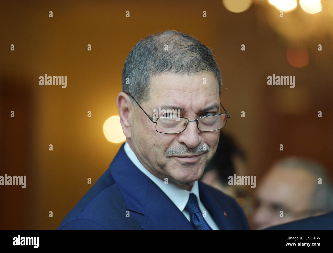 Tunis, Tunisia. 28th Apr, 2015. Tunisian Prime Minister Habib Essid in ...