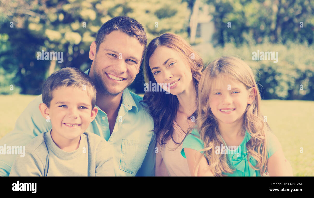 Family enjoying the sun Stock Photo - Alamy
