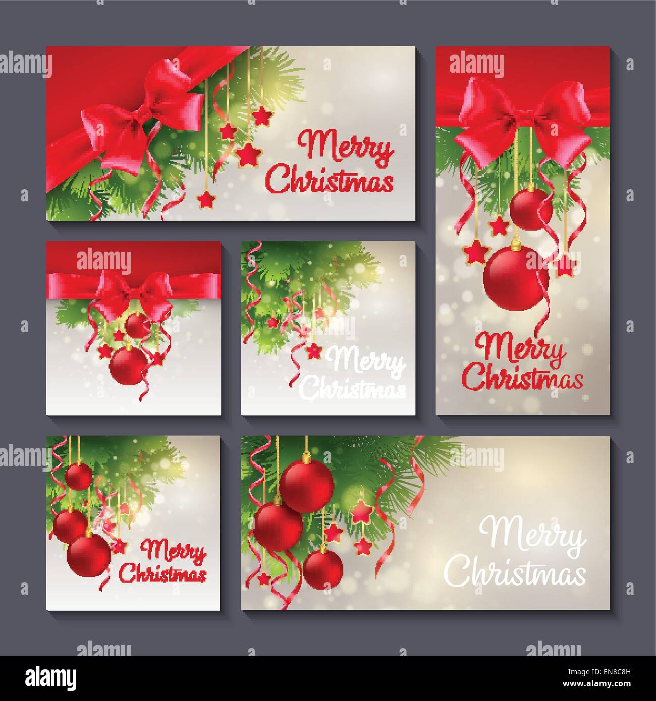 Set of Christmas templates for print or web design Stock Vector Image ...
